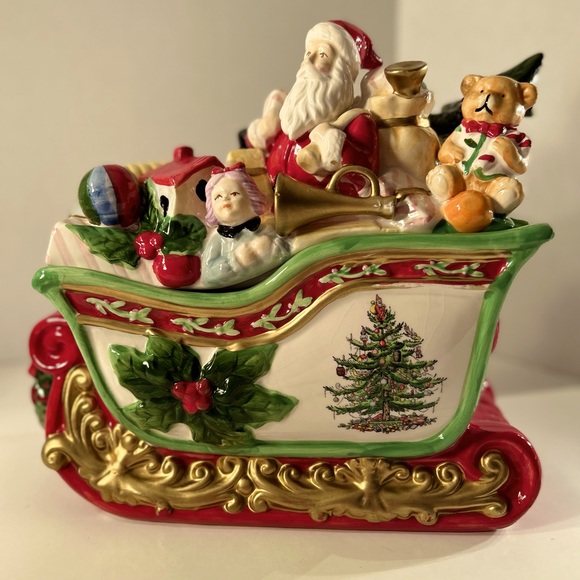 Spode | Holiday | Vintage Spode Santa In Sleigh Cookie Jar | Poshmark
